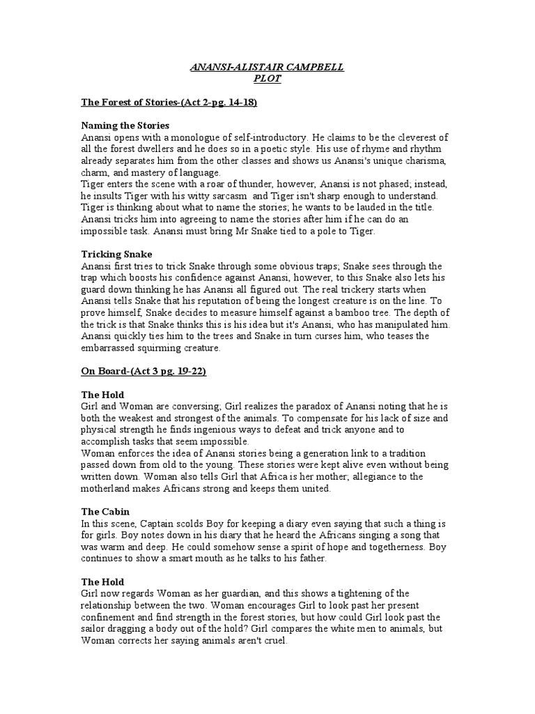 Anansi Plot-Alistair Campbell | PDF | Anansi