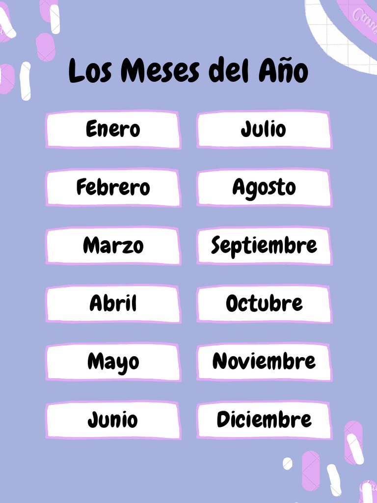 Meses del Año: Lista Completa | PDF