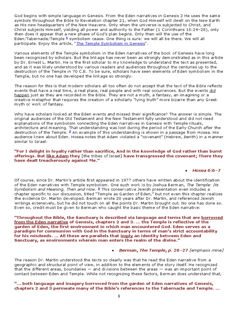 The Temple Symbolism in Genesis | PDF | Holy Of Holies | Garden Of Eden