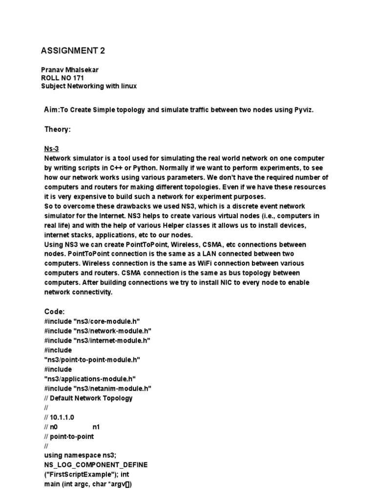 Assignment 2 171 | PDF | Computer Network | Network Topology
