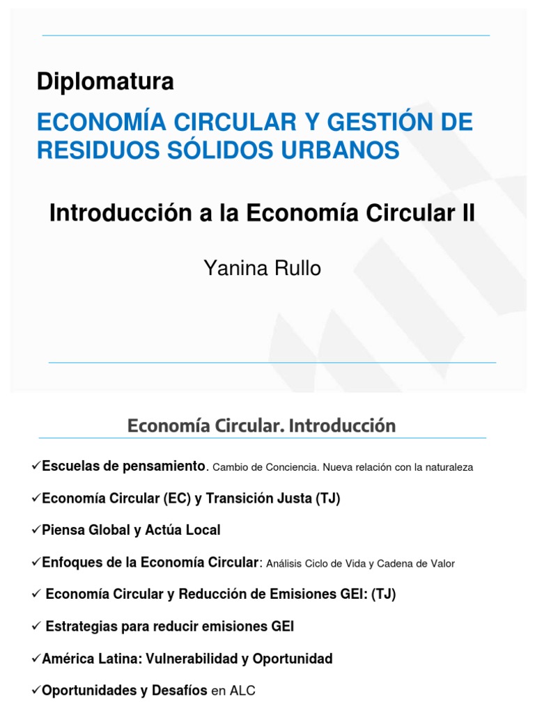 Introducción A La Economía Circular II | PDF | Evaluación del ciclo de vida | Residuos