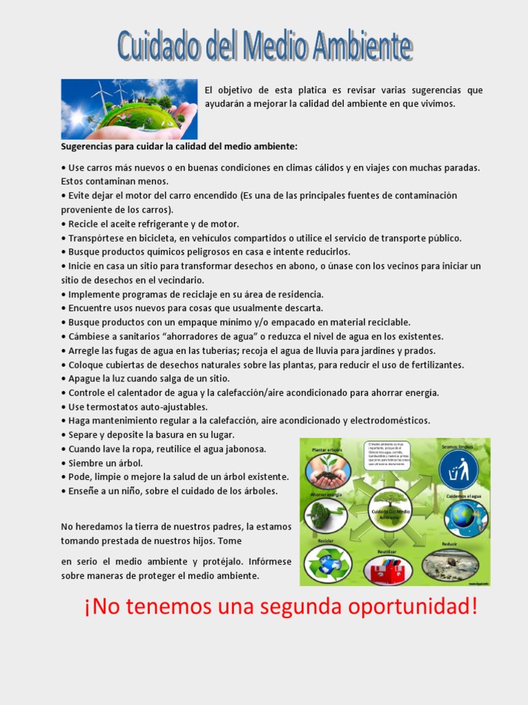 Sugerencias para Cuidar el Medio Ambiente | PDF