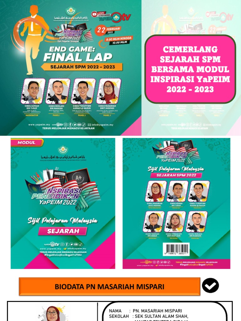 Cemerlang Sejarah SPM Bersama Modul Inspirasi Yapeim 2022 - 2023 | PDF