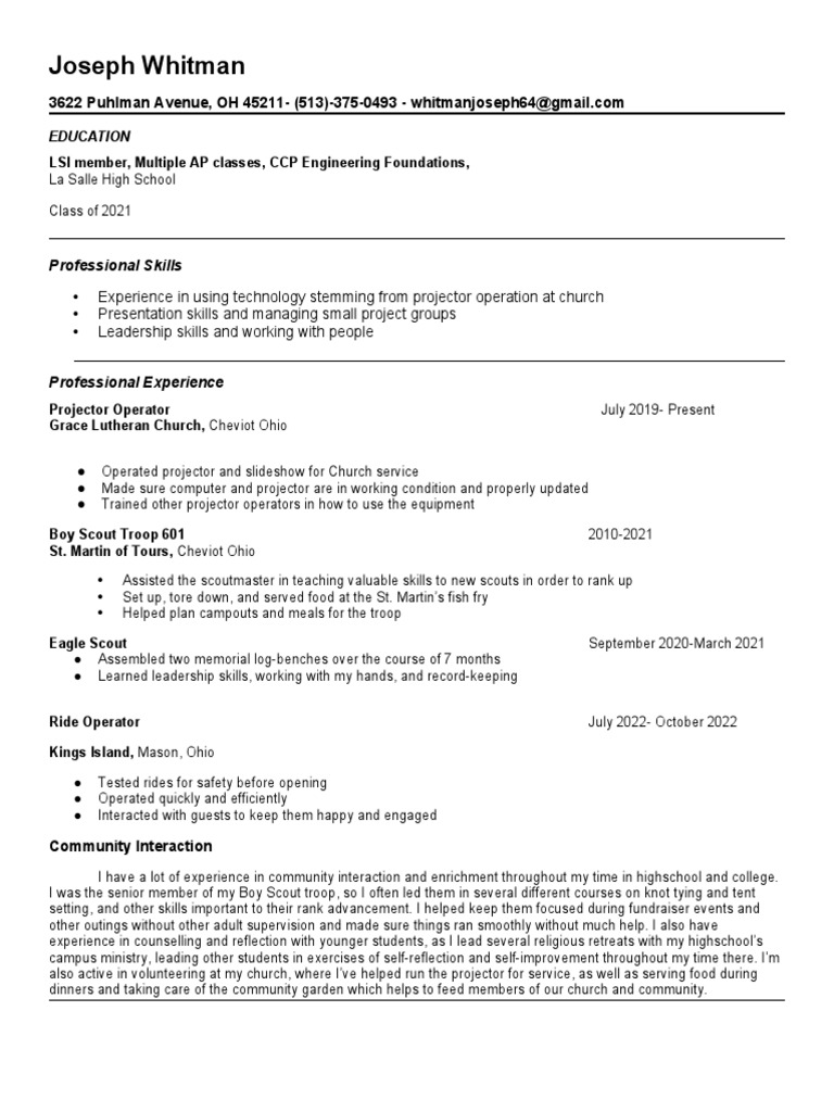 Whitman Resume Annotated | PDF