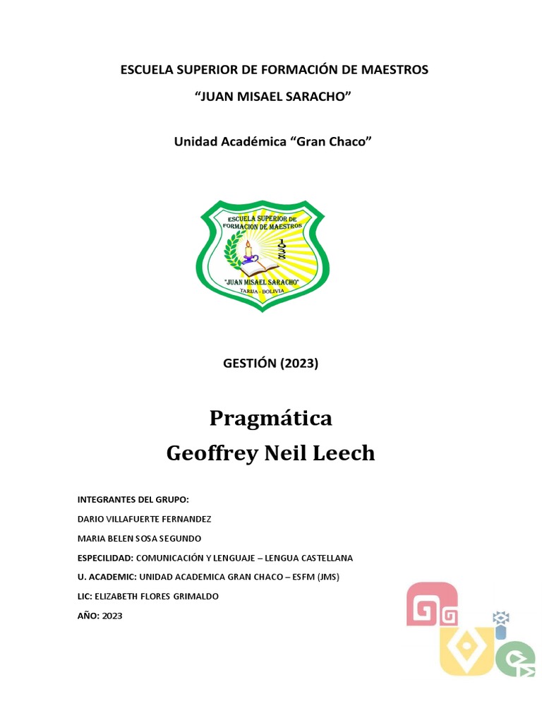 Geoffrey Leech: Lingüística y Pragmática | PDF | Comunicación humana ...