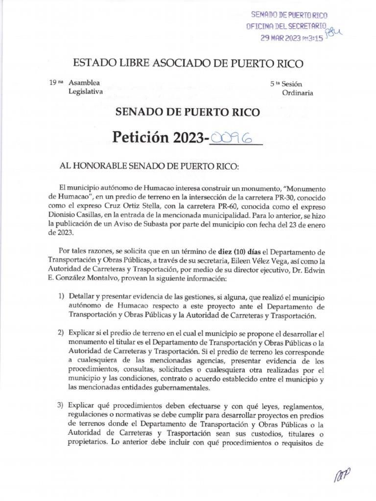 2023-0096 - RTP - DTOP y ACT | PDF | Puerto Rico | Justicia