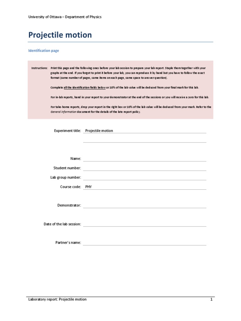 Projectile motion lab report | PDF | Significant Figures | Physical ... Projectile motion lab report | PDF | Significant Figures | Physical ...