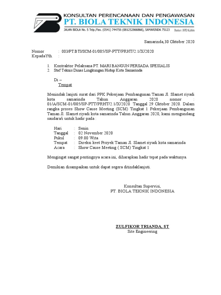 Surat Undangan SCM | PDF