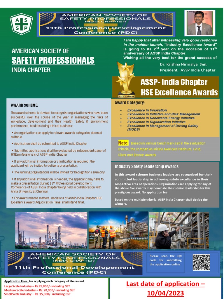 ASSP Industry Safety Award Application 2023 R3 | PDF | Risk | Risk ...