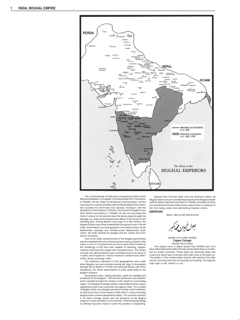 01 - Mughals (1500 - 1858) | PDF | Mughal Empire | Currency