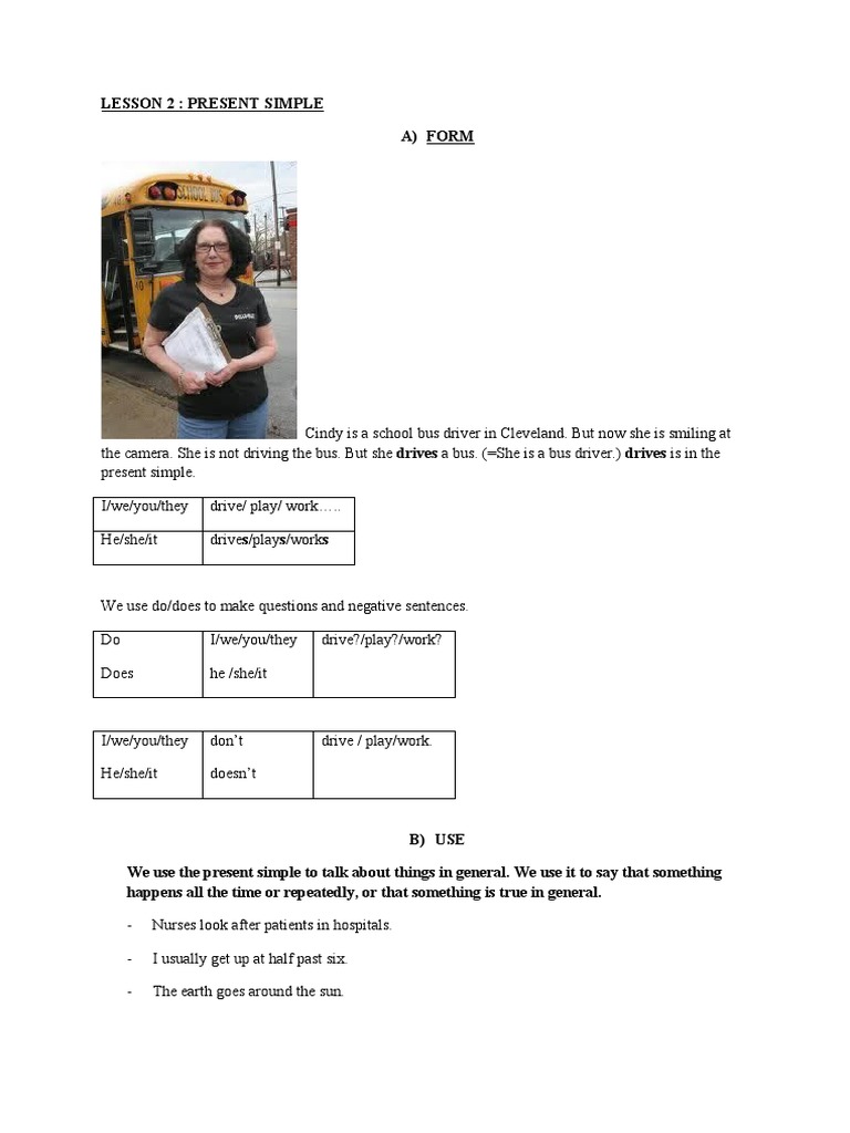 Lesson 2 Present Simple Correction | PDF | Grammar | Syntax