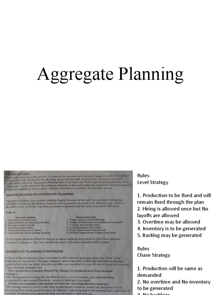 Aggregate Planning | PDF