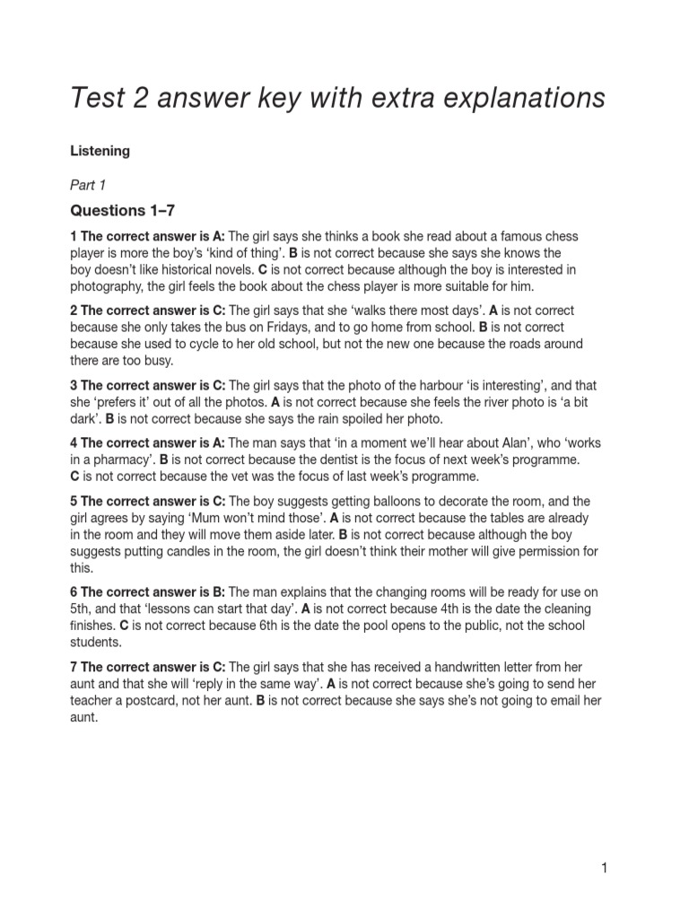 Test 2 answer key with extra explanations | PDF