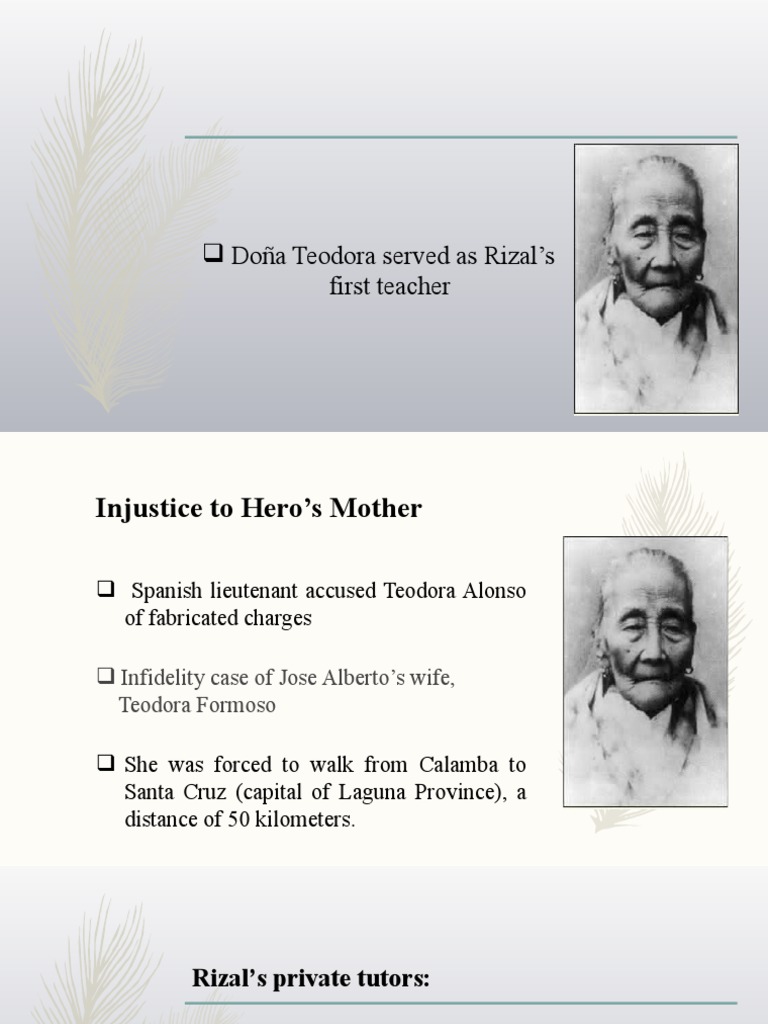 Doña Teodora Served As Rizal's First Teacher | PDF | Philippines