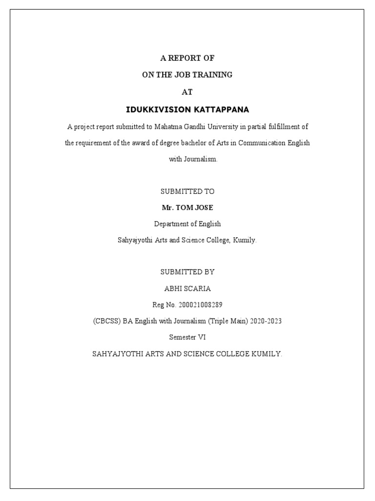 Ojt Project | PDF | Bachelor Of Arts | Academic Degree