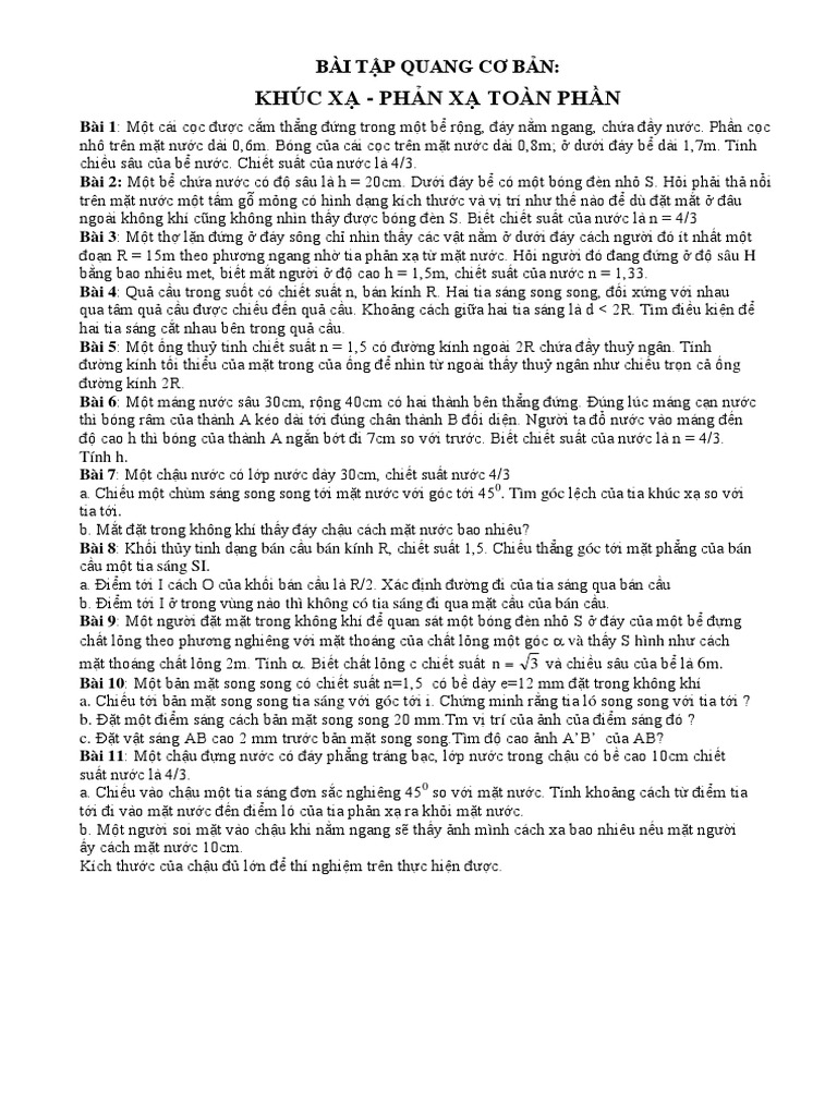 BAI TAP Quang Co Ban | PDF