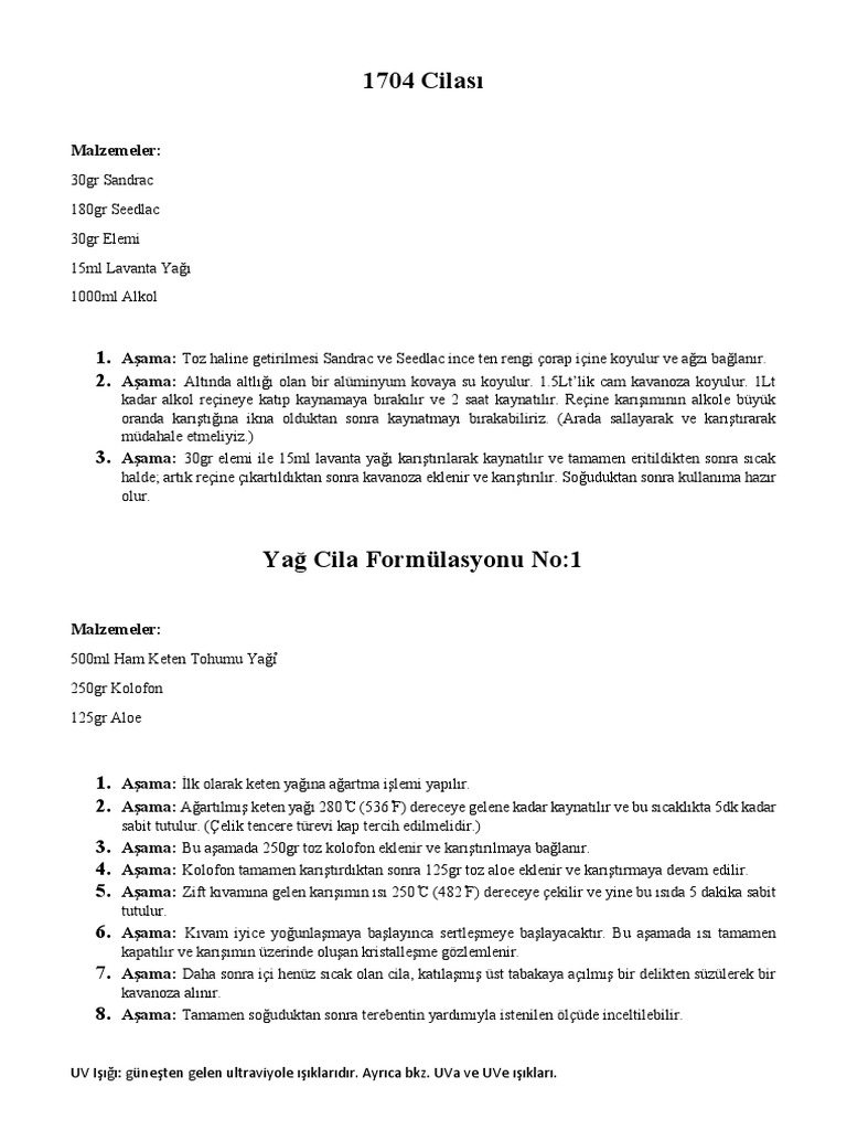 Cila Hazırlama Defteri | PDF