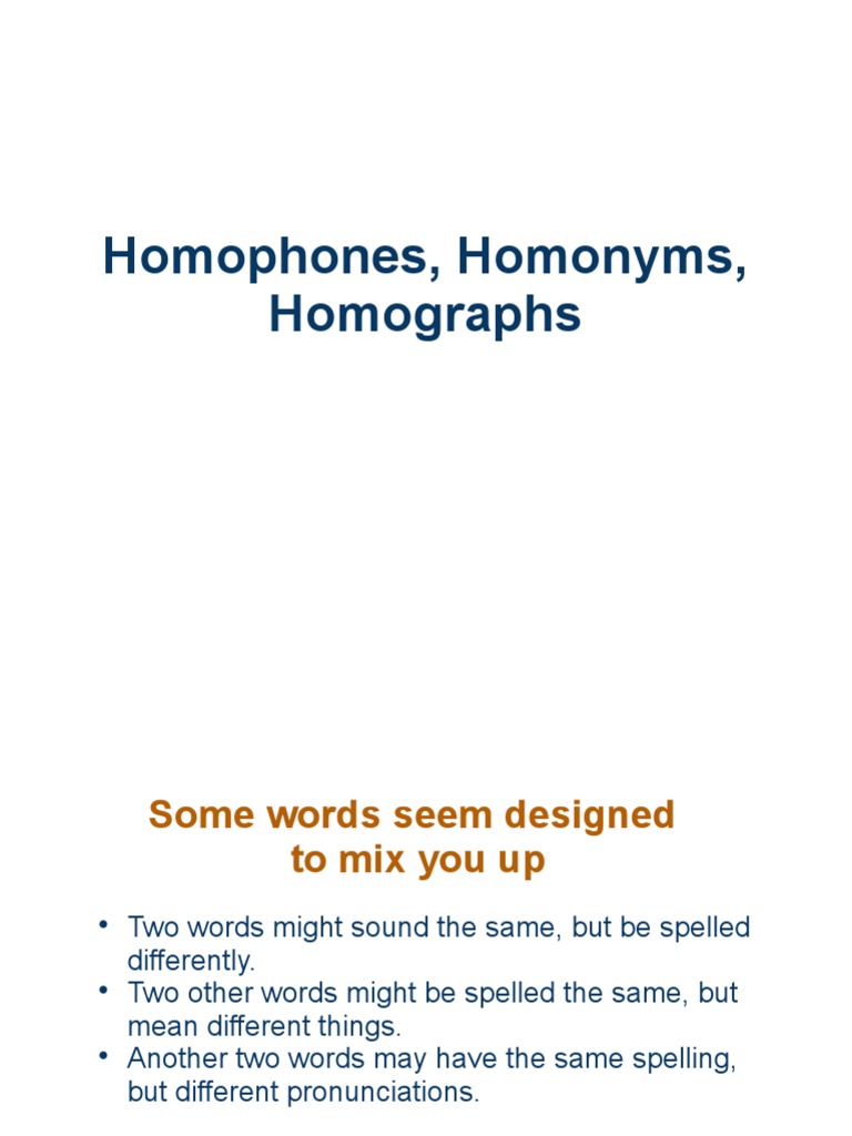 4 Homophones - Homonym - Homograph | PDF | Lexical Semantics | Vocabulary