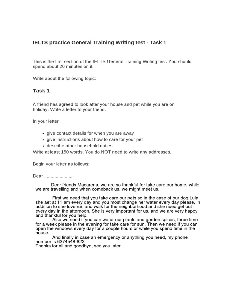 Writing Test - Intermediate 1 | PDF | Experience | Cognition