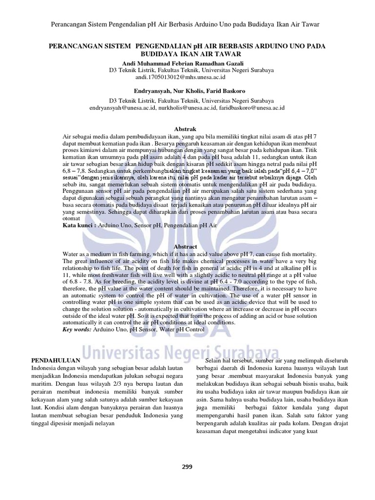 Perancangan Sistem Pengendalian PH Air Berbasis Arduino Uno Pada ...