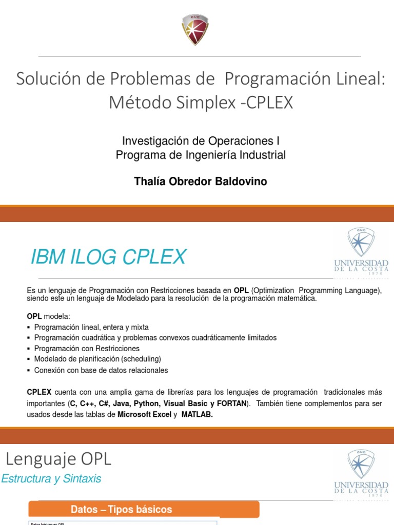 Cplex Io1 | PDF | Lenguaje de programación | Programación lineal