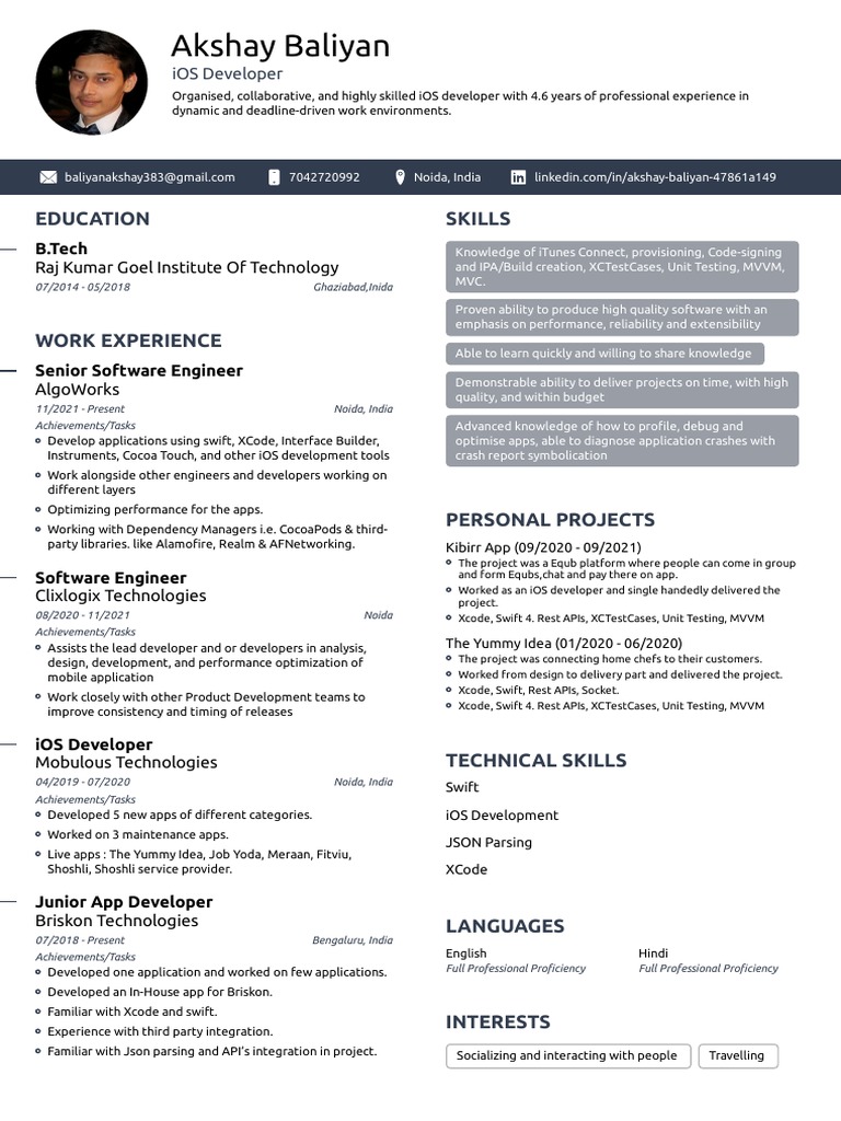 Resume Professional | PDF | Ios | Xcode Resume Professional | PDF | Ios | Xcode