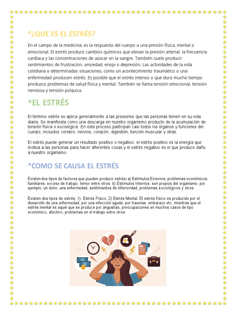 EL ESTRÉS | PDF | Estrés (biología) | Ansiedad