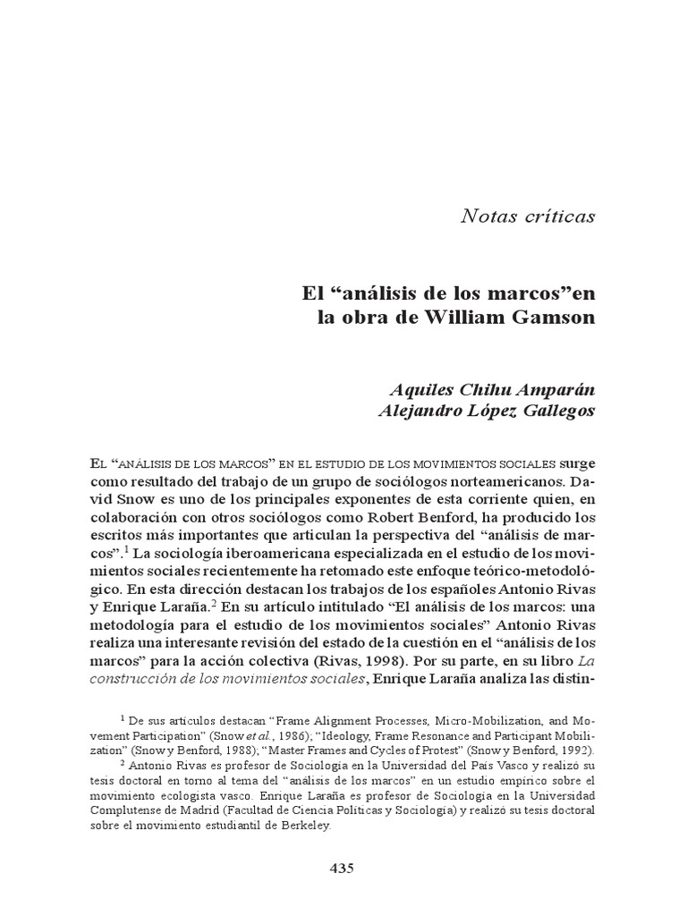 El Análisis de Los Maros en La Obra de William Gamson | PDF | La ...