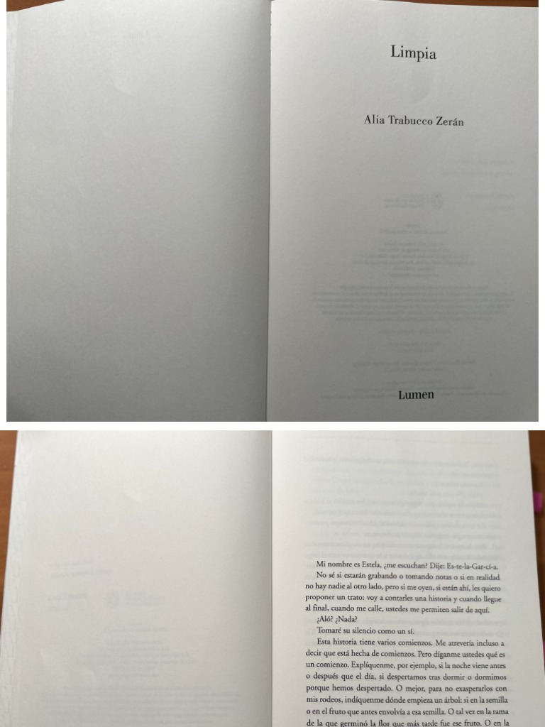 Fragmento Tomado de La Novela Limpia de Alia Trabucco Zerán | PDF
