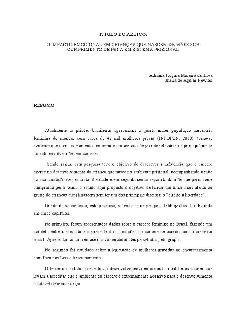 Modelo de Artigo Cientifico TCC | PDF | Brasil | Abstract (resumo)