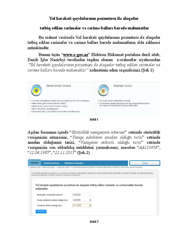 Yol Hərəkəti Qaydalarının Pozuntusu Ilə Əlaqədar Tətbiq Edilən Cərimələr VƏ Cərimə Balları ...