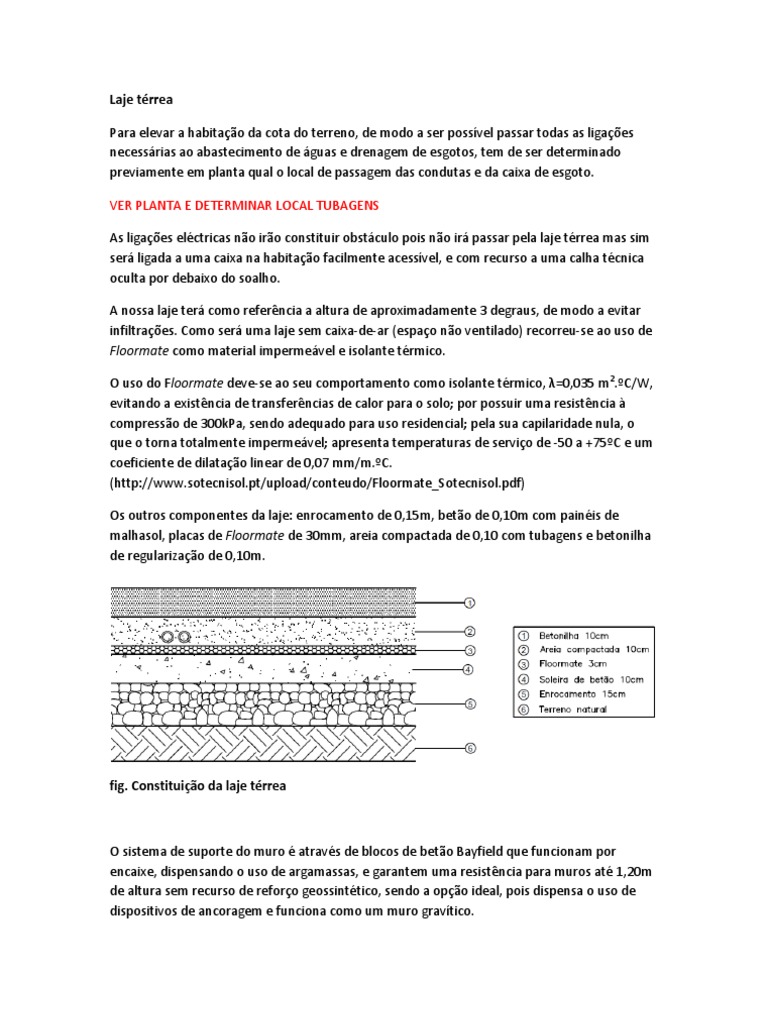 Laje Térrea Ricardo | PDF | Isolamento térmico | Fenômenos de transporte