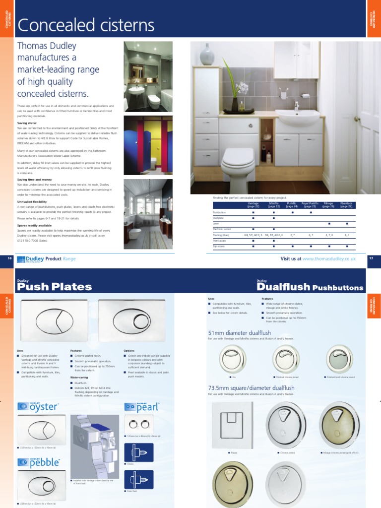 Dudley Concealed Cisterns | PDF | Manufactured Goods