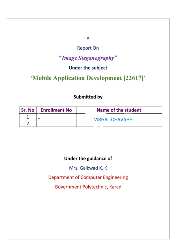Vishal Chavare MAD Project | PDF | Android (Operating System) | Software Development