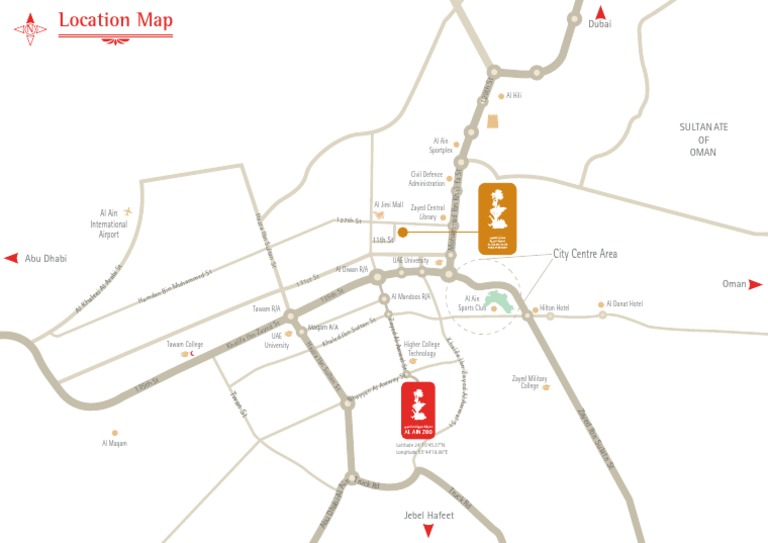 Al Ain Location Map and Landmarks | PDF