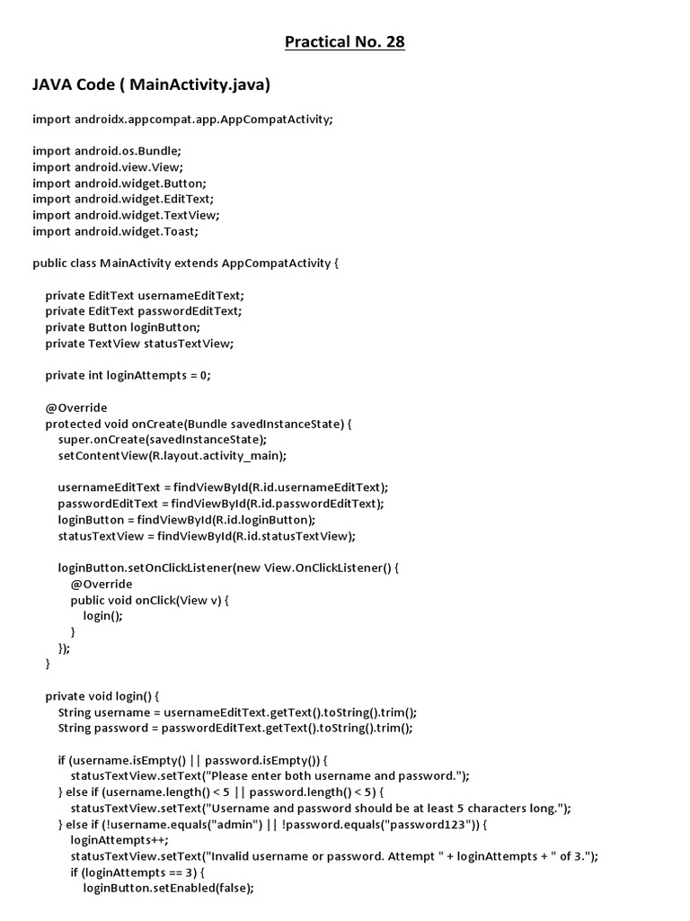 Practical No 28 | PDF | Android (Operating System) | Computer Engineering
