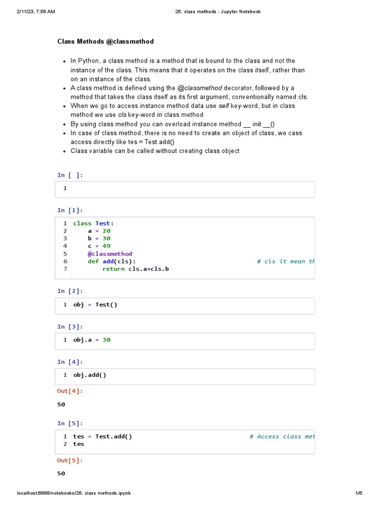 Classmethod In Python Class Download Free Pdf Method Computer Programming Computer 5419