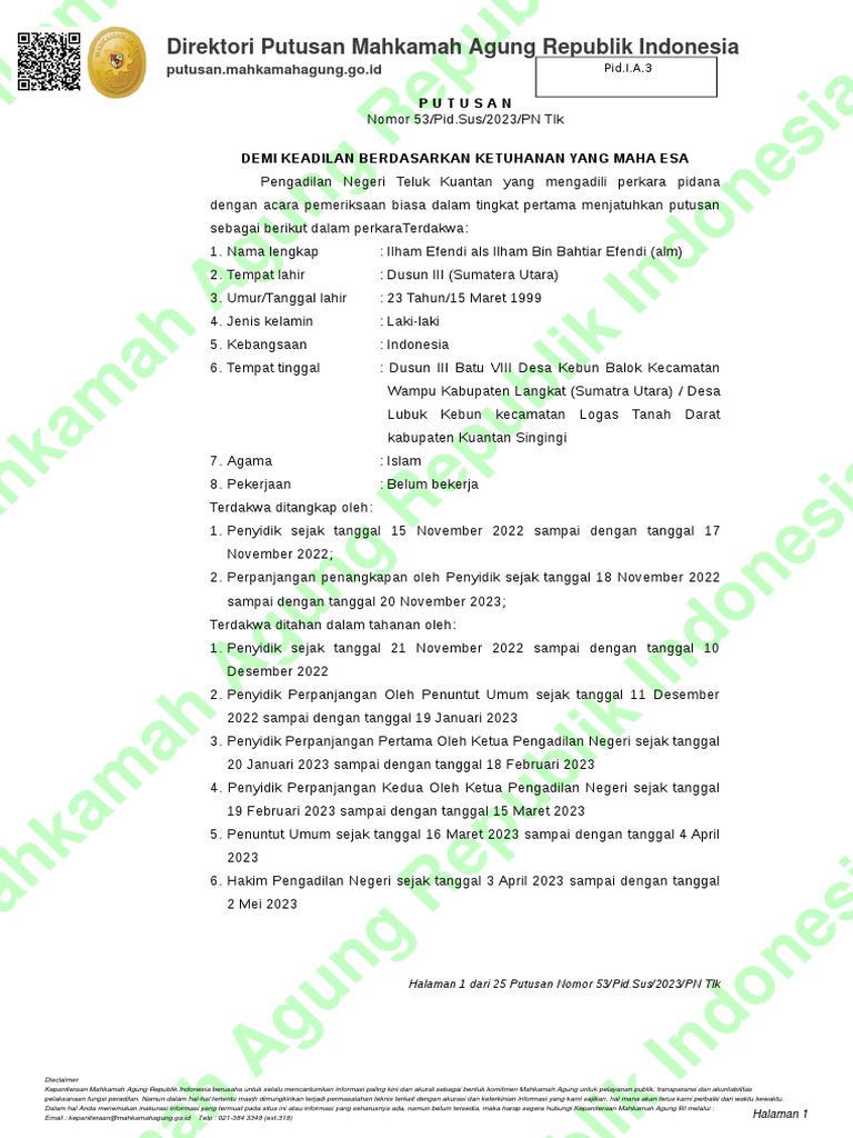 Putusan 53 Pid - Sus 2023 PN TLK 20230418232649 | PDF