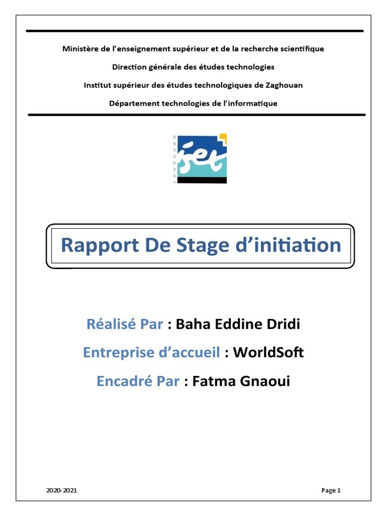 Rapport de Stage en Informatique 2021 | PDF | Internet | Internet et Web