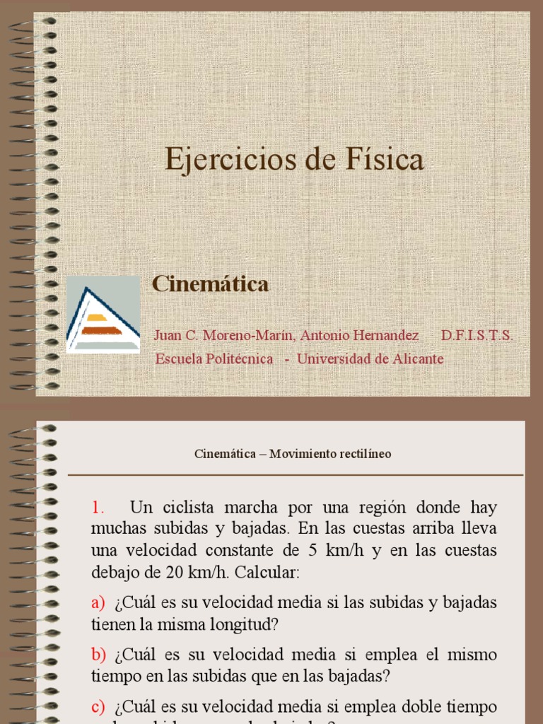 Cinematica Ejercicios 1 15 | PDF | Cinemática | Tiempo espacial