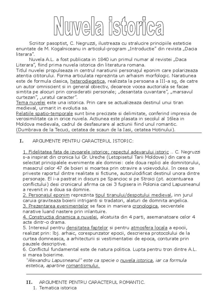 Nuvela Istorica | PDF