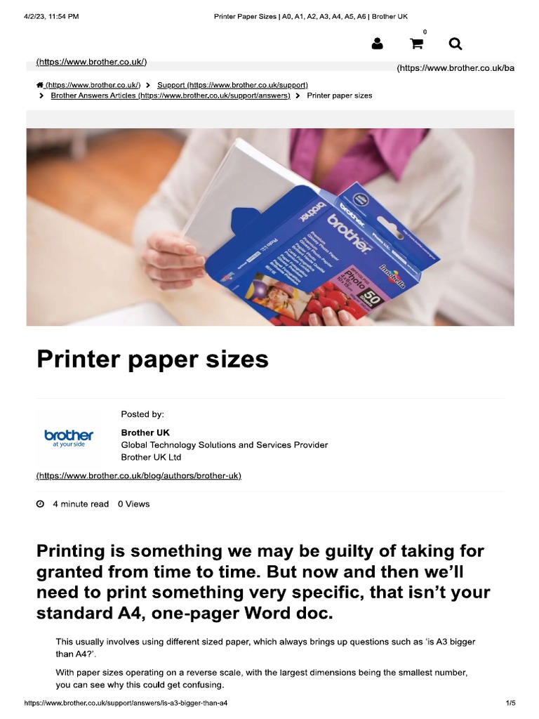 Brother UK Printer Paper Sizes | PDF