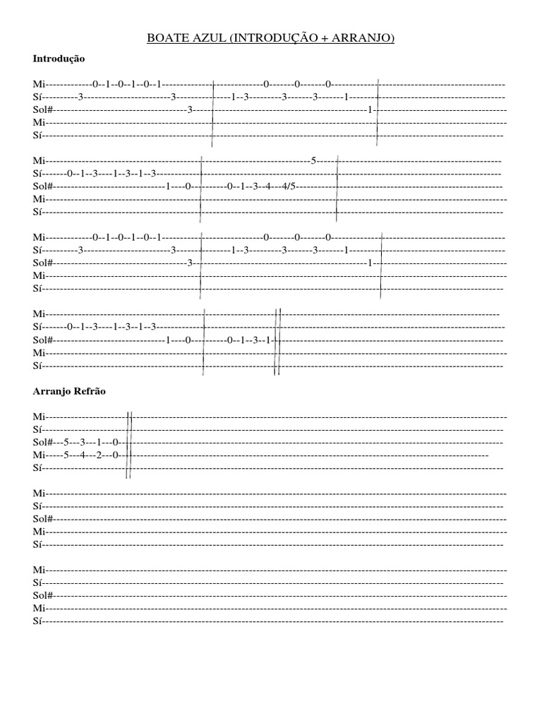 Boate Azul (Introdução e Arranjo) | PDF