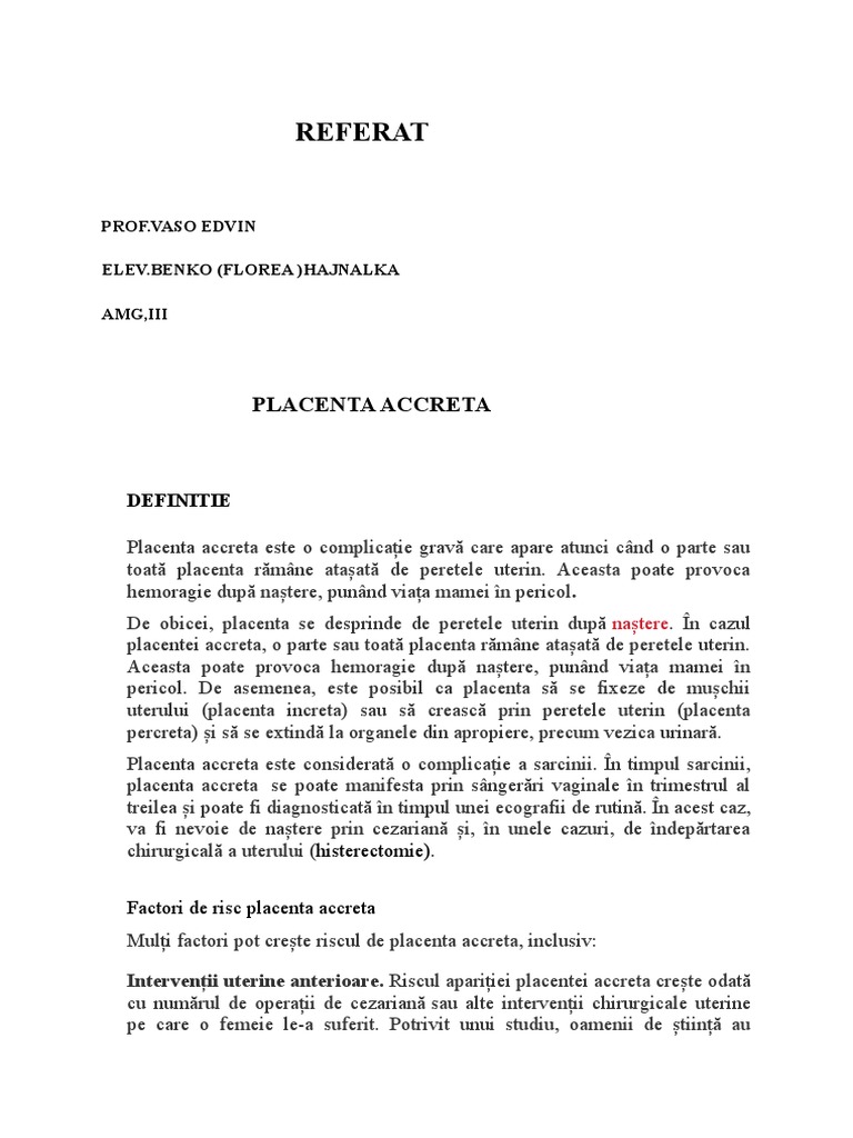 Placenta Accreta | PDF
