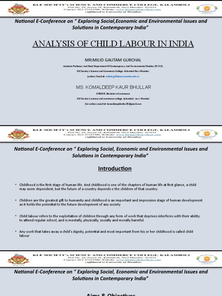National Conference PPT Format | PDF | Child Labour | Labour Economics