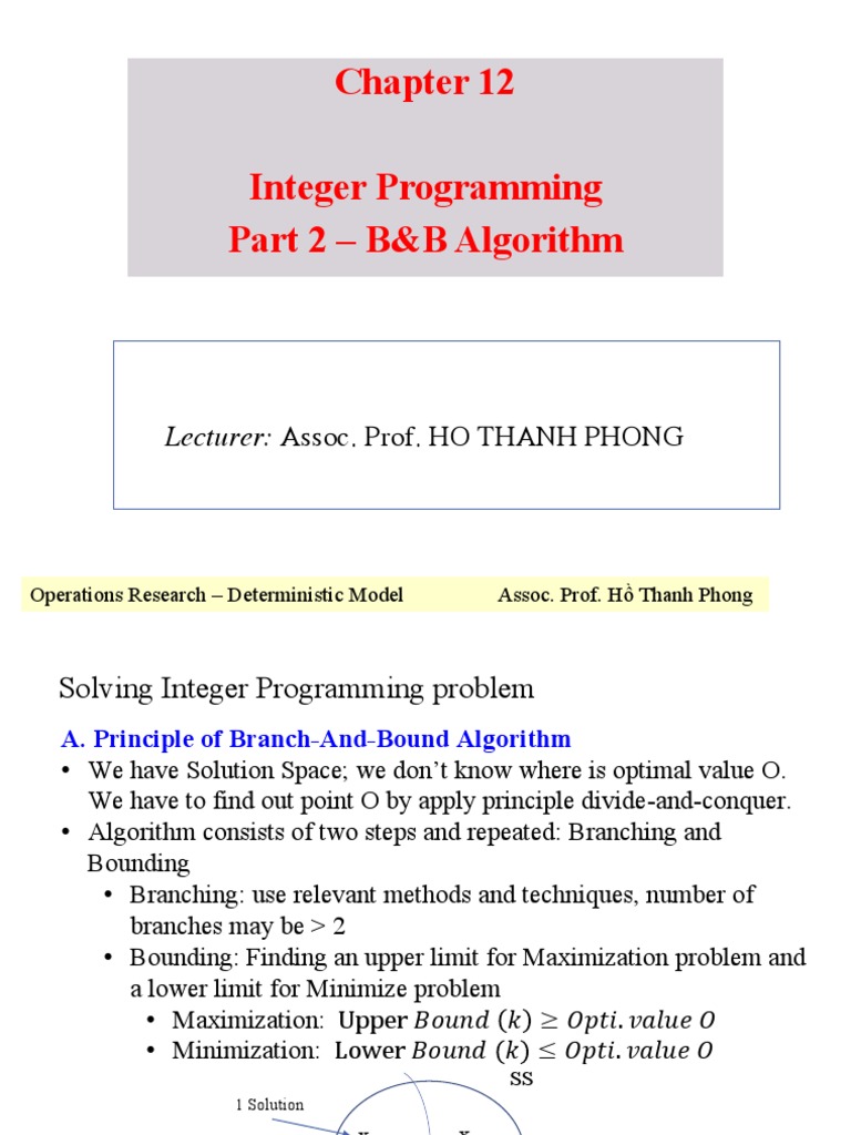 Chapter 6 Integer Programing Part 2 Pdf Linear Programming Mathematical Optimization