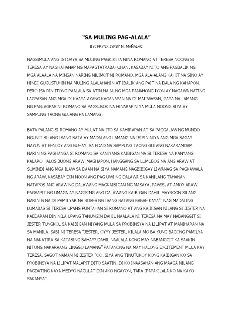 Sa Muling Pag-Alala | PDF