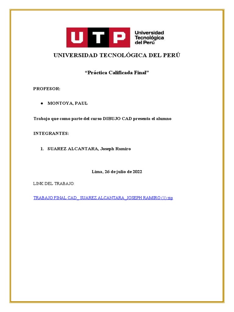 Trabajo Final Dibujo Cad | PDF