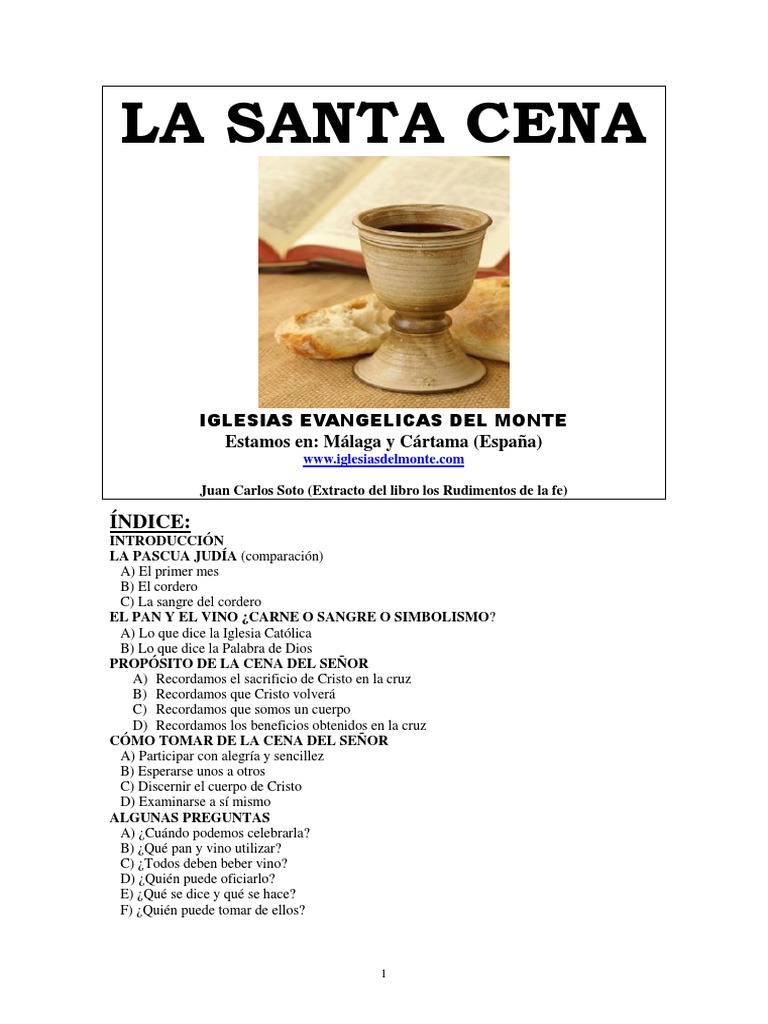 La Santa Cena | PDF | eucaristía | Jesús