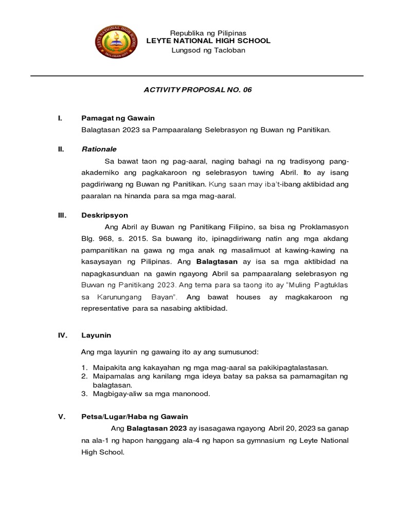 Proposal Sample of A School Program | PDF